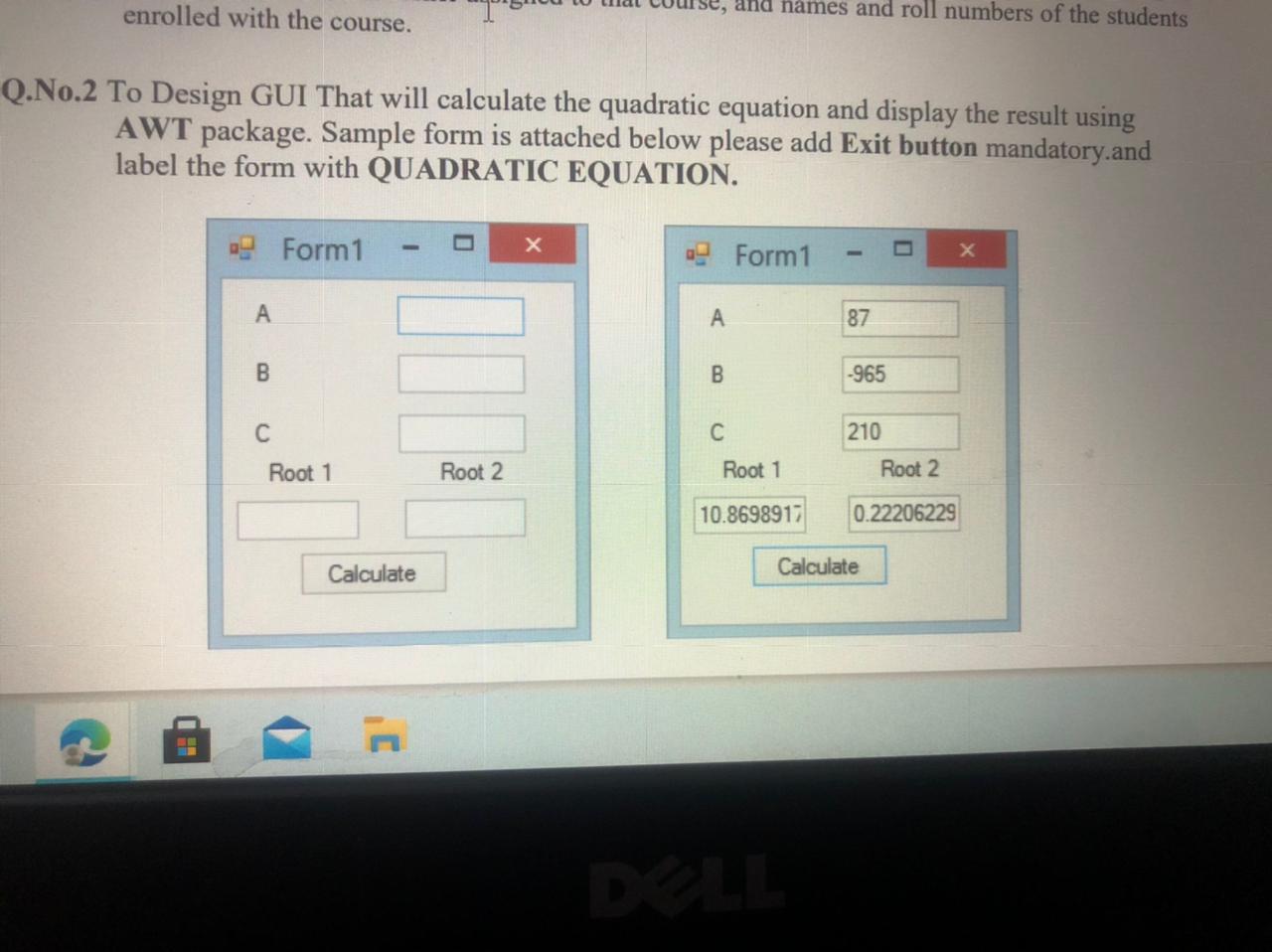 Solved enrolled with the course. and names and roll numbers | Chegg.com