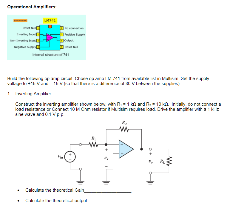Solved Operational Amplifiers: Ciri.com ON LM741 Offset | Chegg.com