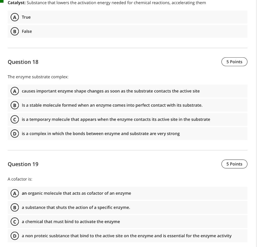 Solved Catalyst: Substance that lowers the activation energy | Chegg.com
