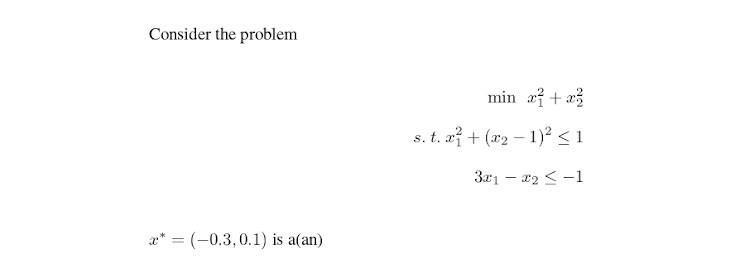 Solved 1- Infeasible point 2- KKT point as well as | Chegg.com