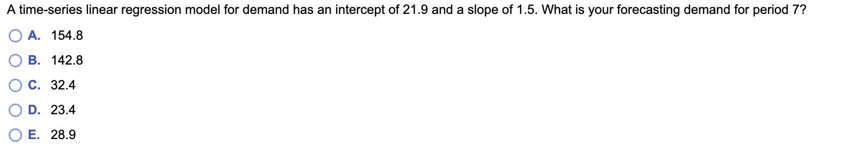 Solved A time-series linear regression model for demand has | Chegg.com