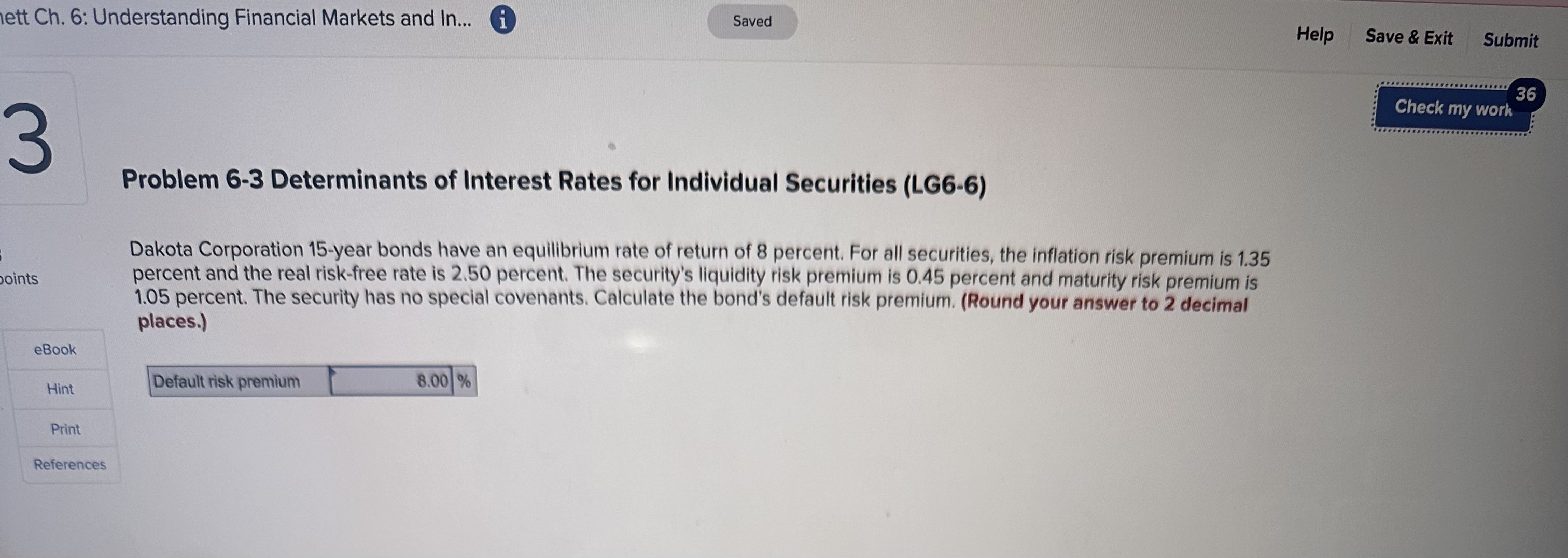 Solved Problem 6-3 Determinants of Interest Rates for | Chegg.com