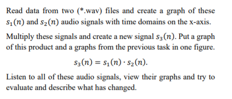 Read data from two (*.wav) files and create a graph | Chegg.com