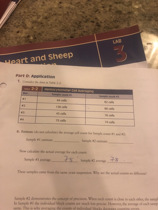 Solved LAB ear rt and Sheep Part D: Application 1. Consider | Chegg.com