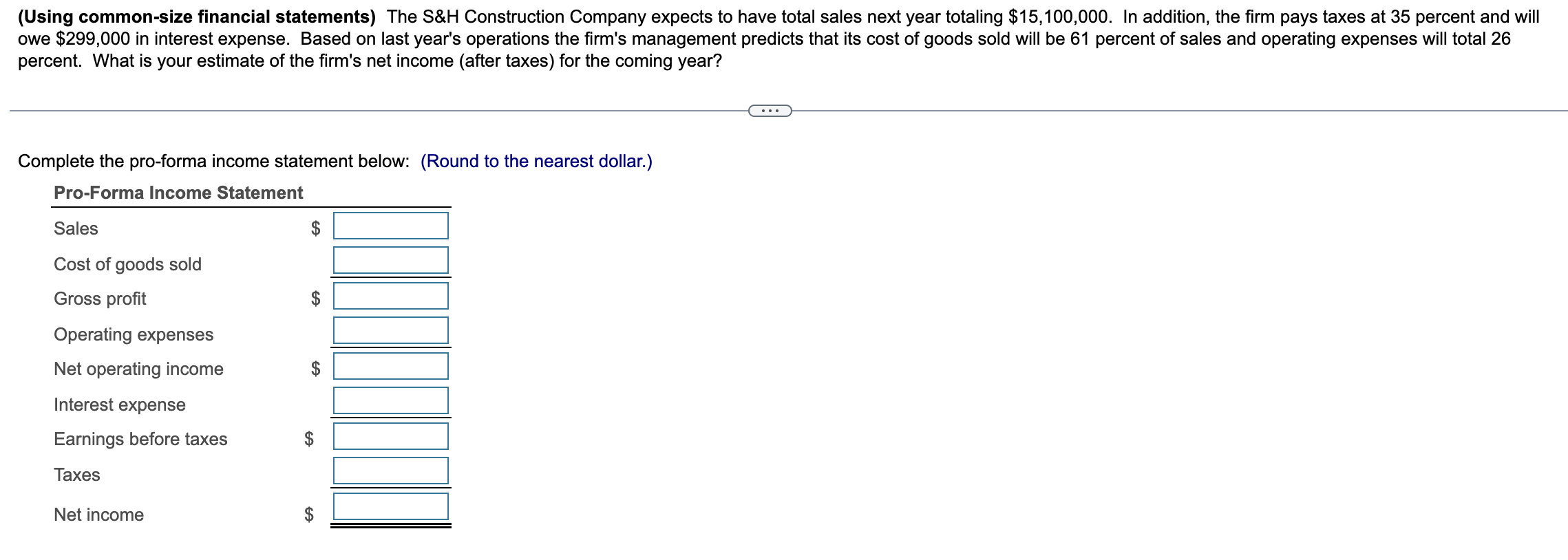 Solved (Using common-size financial statements) ﻿The S&H | Chegg.com