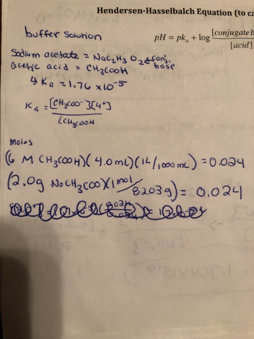 Solved we made our buffer solution by mixing 2 grams of | Chegg.com
