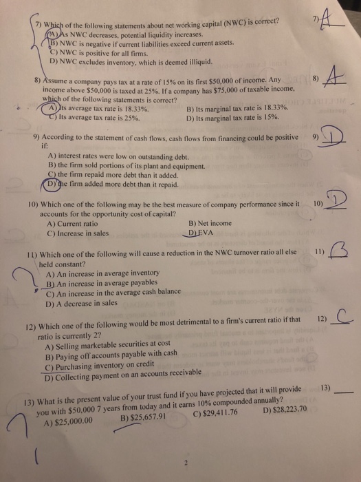 Solved 7) 7 Which of the following statements about net | Chegg.com