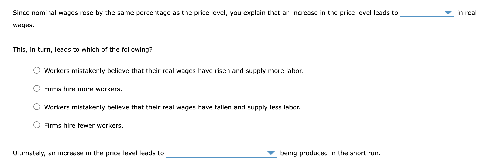 Solved Since nominal wages rose by the same percentage as | Chegg.com