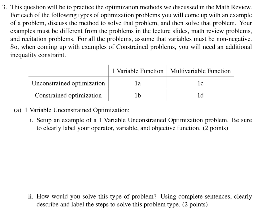 3. This question will be to practice the optimization | Chegg.com