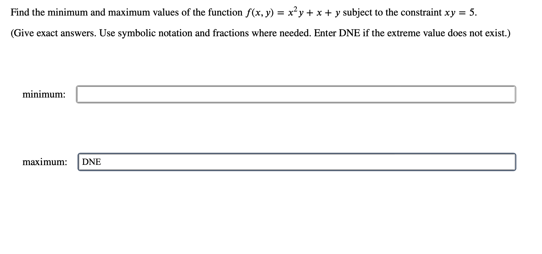 Solved Find the minimum and maximum values of the function | Chegg.com