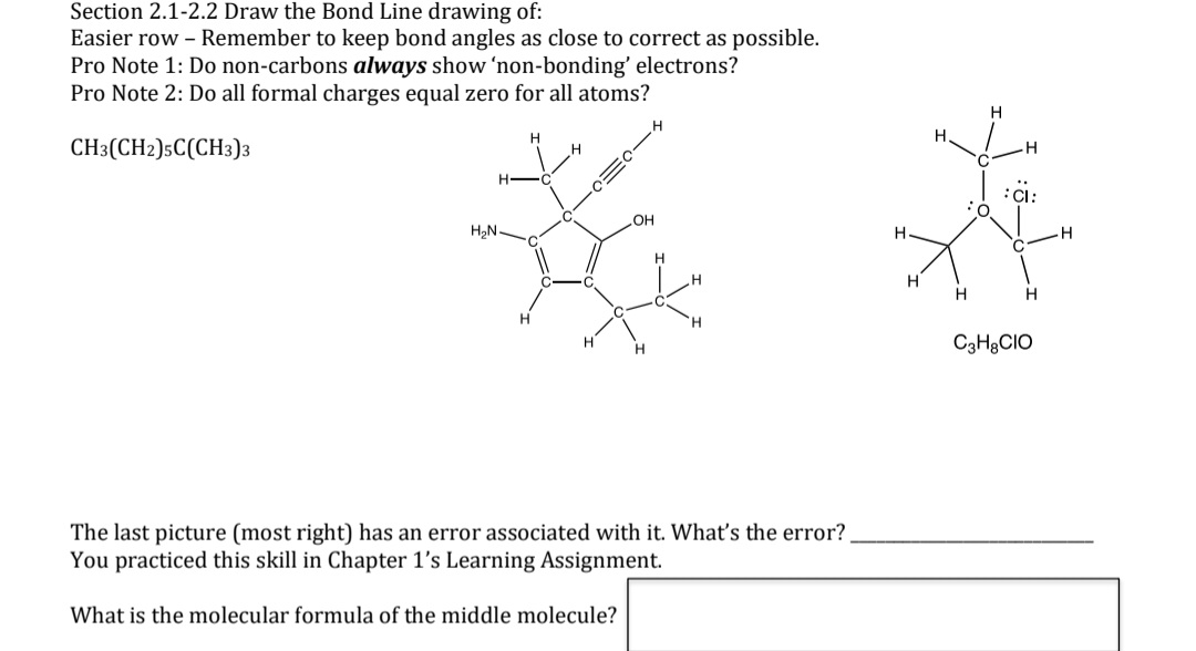 Solved Section 2.1-2.2 Draw the Bond Line drawing of: Easier | Chegg.com