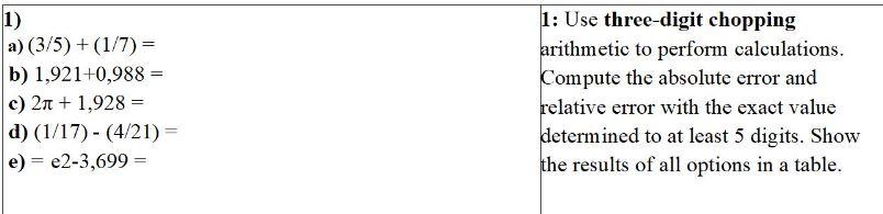 Solved \begin{tabular}{|l|l} 1) & 1: Use three-digit | Chegg.com