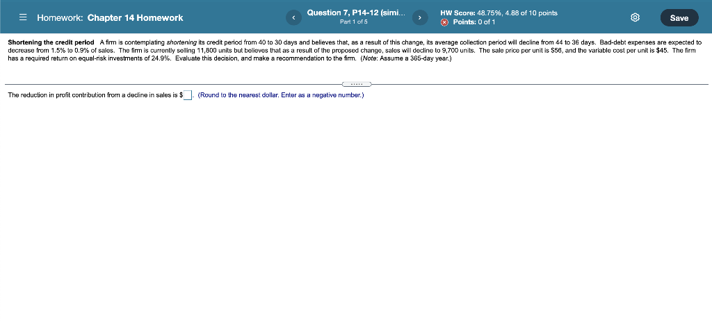 Solved Homework Chapter 14 Homework Question 7 P14 12