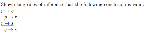 Solved Show using rules of inference that the following | Chegg.com