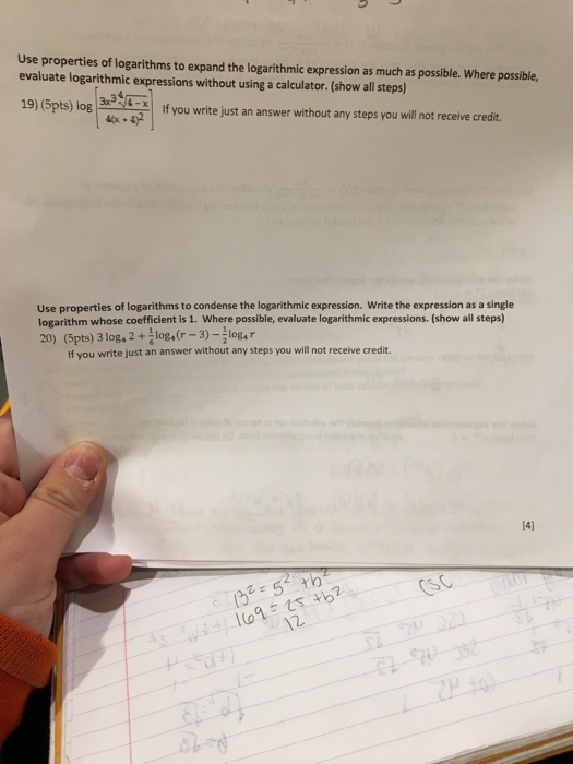 Solved Use properties of logarithms to expand the expression | Chegg.com