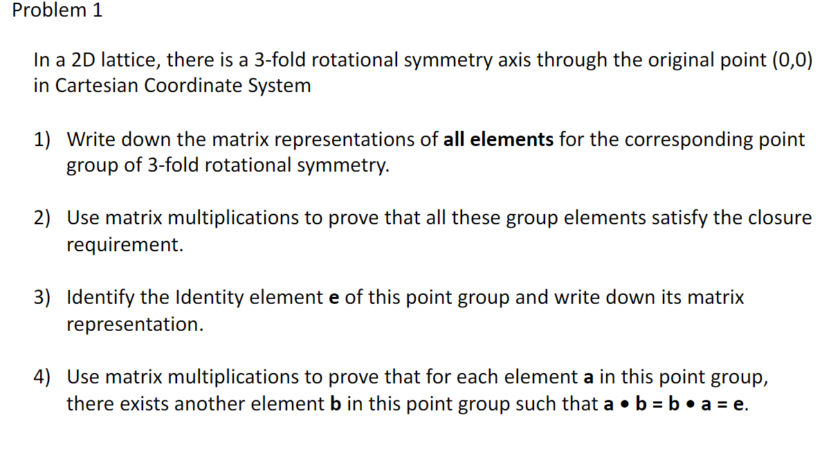 Problem 1 In a 2D lattice, there is a 3-fold | Chegg.com