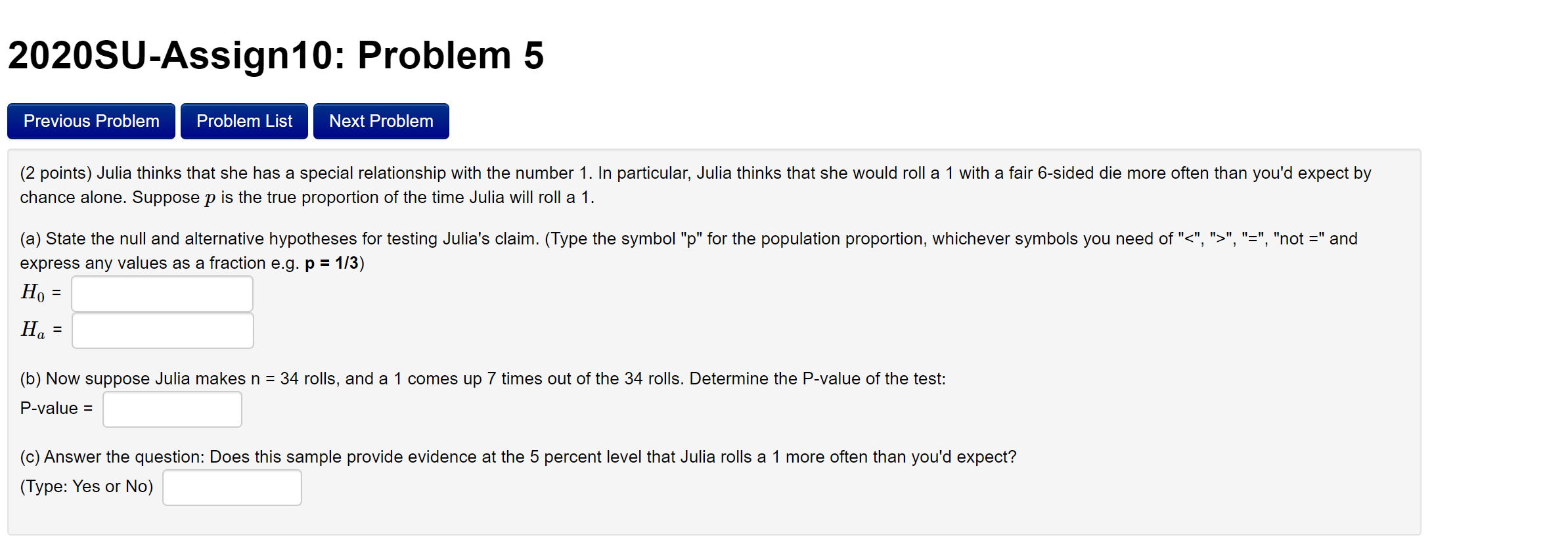 Solved 2020SU-Assign10: Problem 5 Previous Problem Problem | Chegg.com