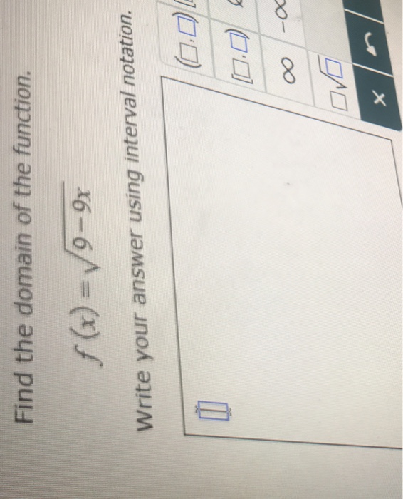 Solved Find the domain of the function. f(x) = Squareroot 9 | Chegg.com