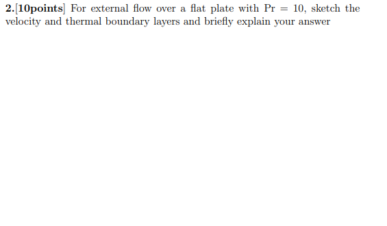 Solved 2. (10points) For external flow over a flat plate | Chegg.com