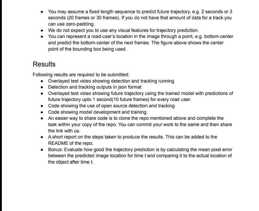 Solved Road user trajectory prediction Task You are tasked | Chegg.com