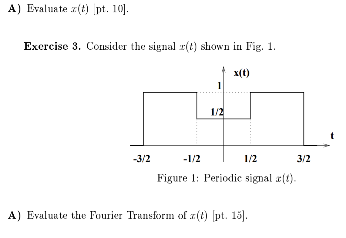 Solved A) Evaluate x(t) [pt. 10). Exercise 3. Consider the | Chegg.com