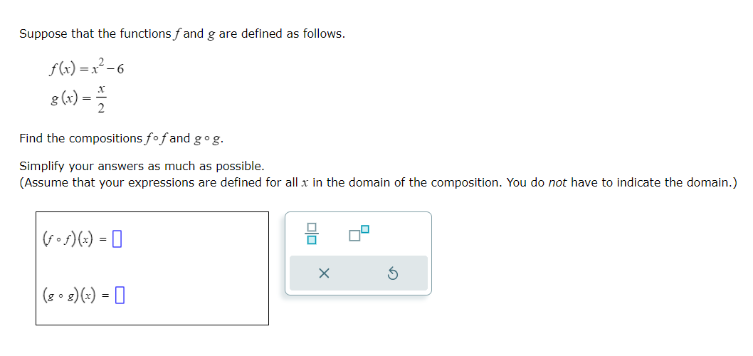 Solved Suppose that the functions f and g are defined as | Chegg.com