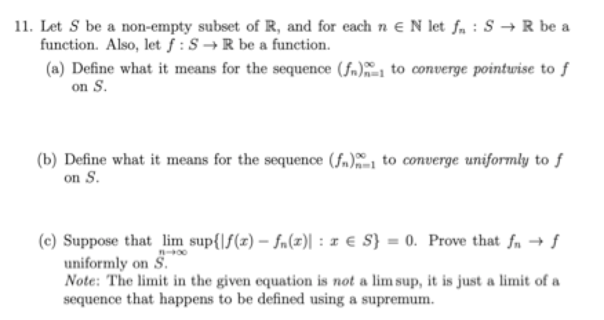 Solved 11, Let S be a non-empty subset of R, and for each n | Chegg.com