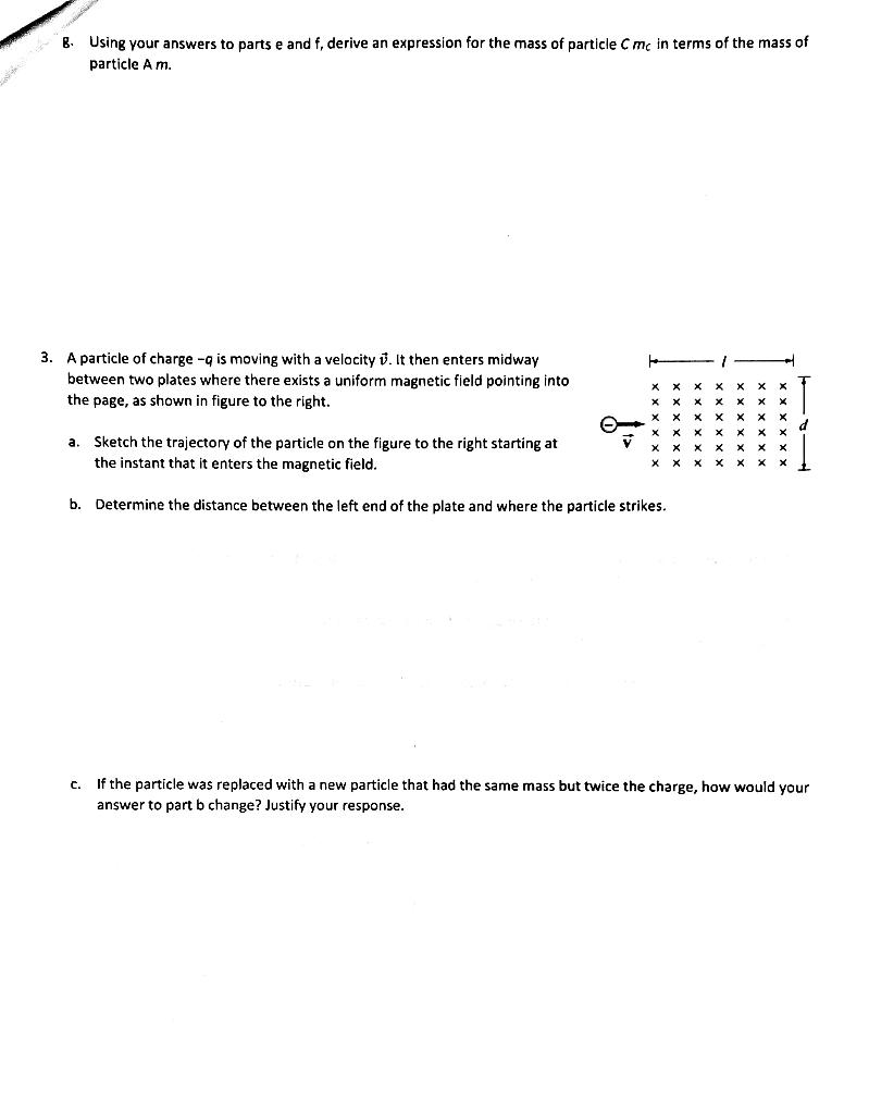 Solved B. Using your answers to parts e and f, derive an | Chegg.com