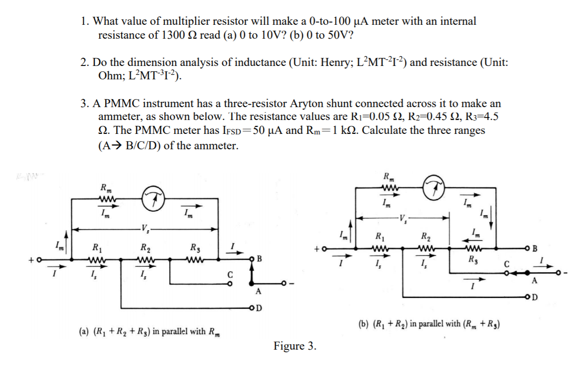 Solved 1. What value of multiplier resistor will make a | Chegg.com