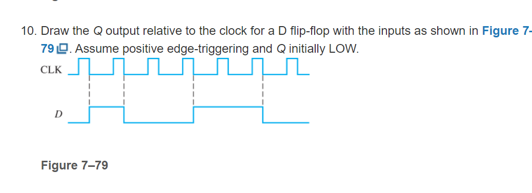 Solved 10. Draw the Q output relative to the clock for a D | Chegg.com