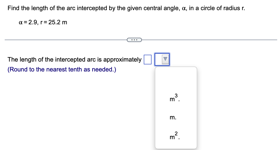 Solved Find the length of the arc intercepted by the given | Chegg.com