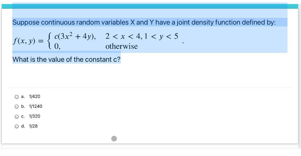 Solved Suppose continuous random variables X and Y have a | Chegg.com