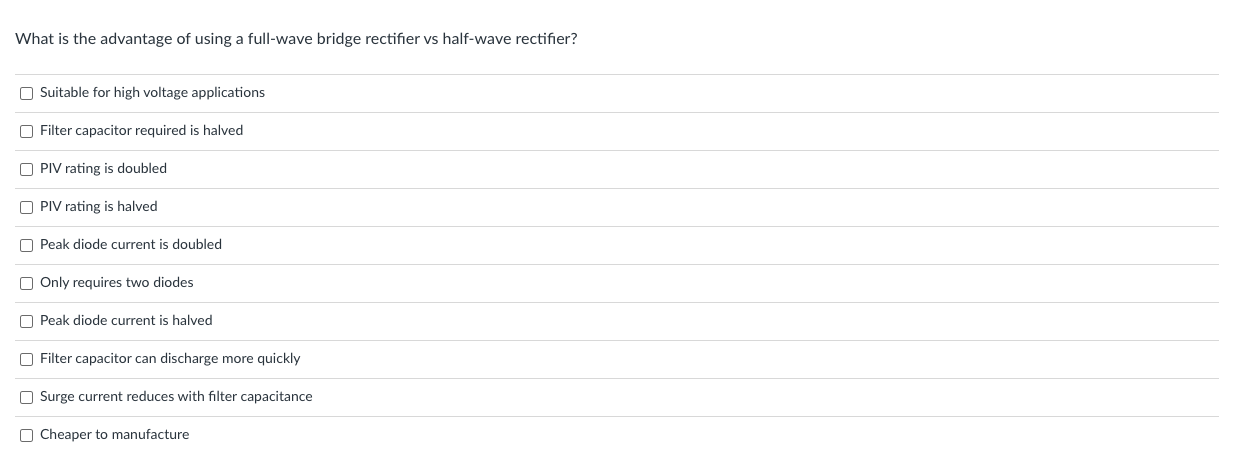 Solved What is the advantage of using a full-wave bridge | Chegg.com