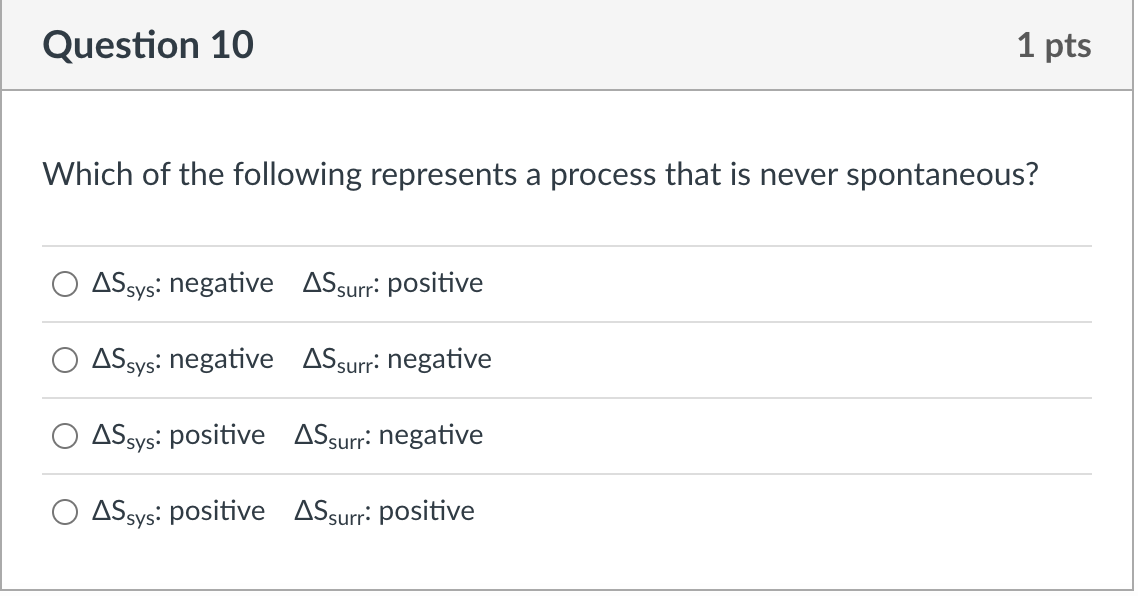 Solved Which of the following represents a process that is | Chegg.com