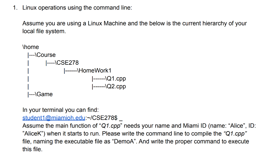Solved Please use Linux and C++! Thank you! | Chegg.com