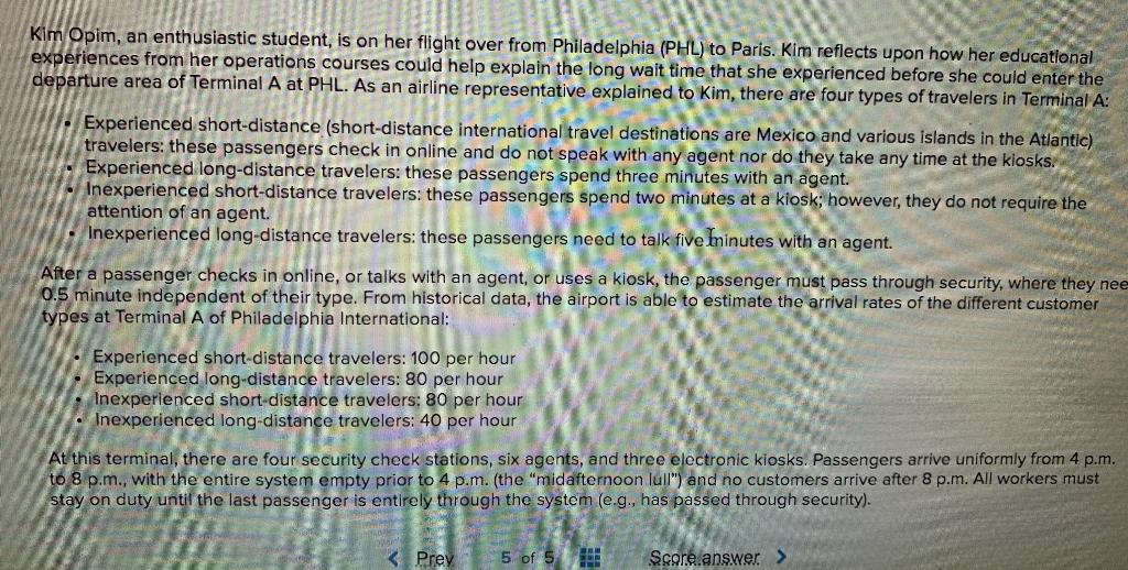 Solved Kim Opim, an enthusiastic student, is on her flight | Chegg.com