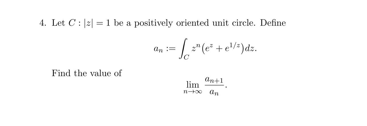 Solved 4. Let C : |Z| = 1 be a positively oriented unit | Chegg.com