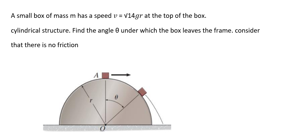 Solved A small box of mass m has a speed v = V14gr at the | Chegg.com