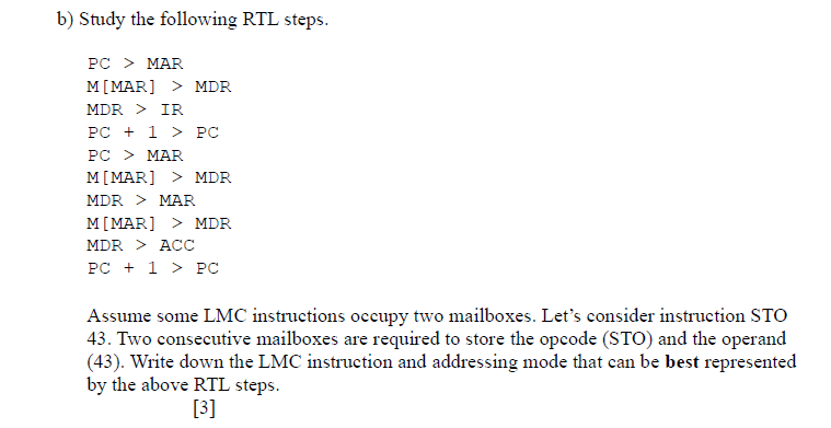 Solved 40 66 a) Study the following LMC memory content. | Chegg.com