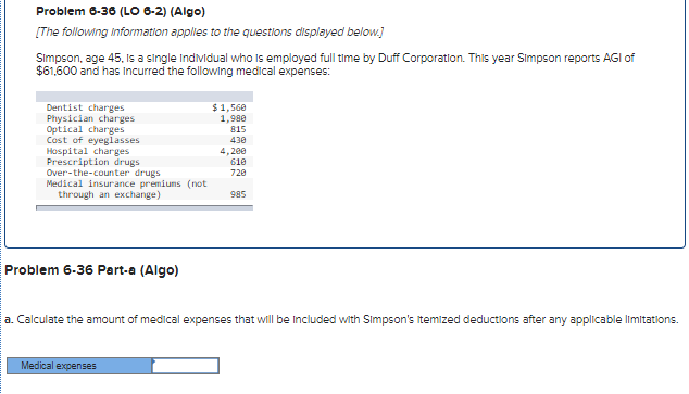 Solved Problem 6-38 (LO 6-2) (Algo) [The following | Chegg.com
