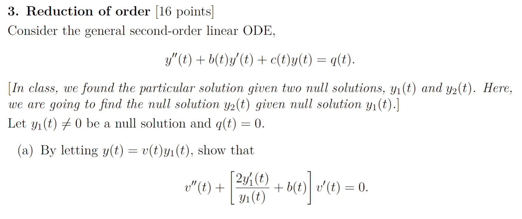 Solved Consider the general second-order ODE: y''(t) + | Chegg.com
