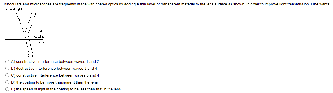 Solved Binoculars and microscopes are frequently made with | Chegg.com