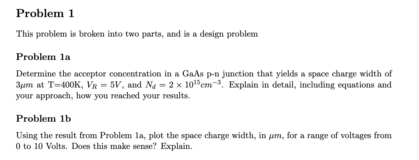 Solved Problem 1This problem is ﻿broken into two parts, and | Chegg.com