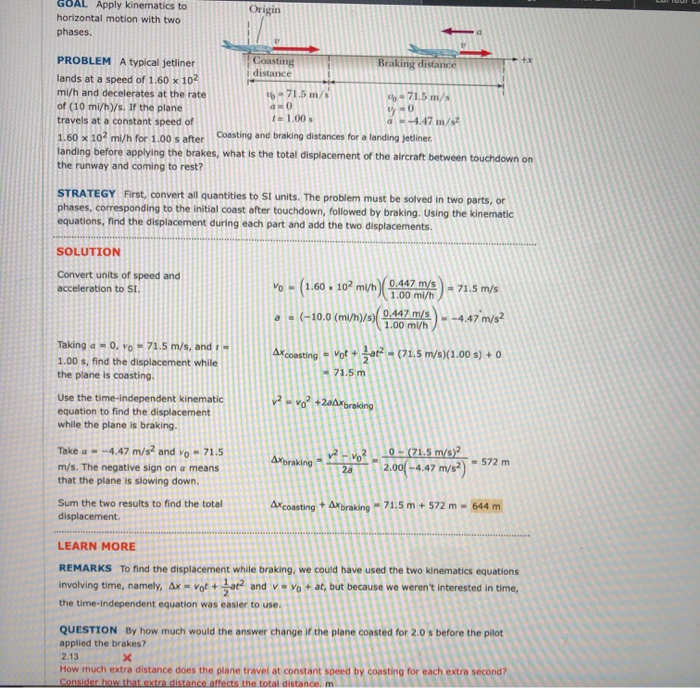 Solved GOAL Apply kinematics to Origin horizontal motion | Chegg.com