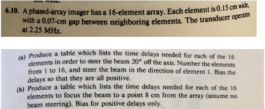 6.10. A phased-array imager has a 16-element array. | Chegg.com