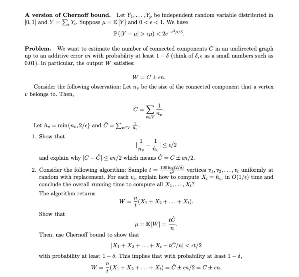 Solved A version of Chernoff bound. Let Y1, ..., Ybe | Chegg.com