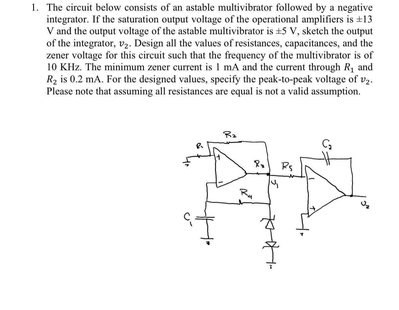 Solved 1. The circuit below consists of an astable | Chegg.com
