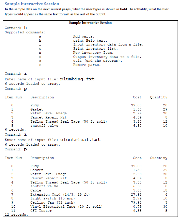 Inventory Application Program This project involves | Chegg.com