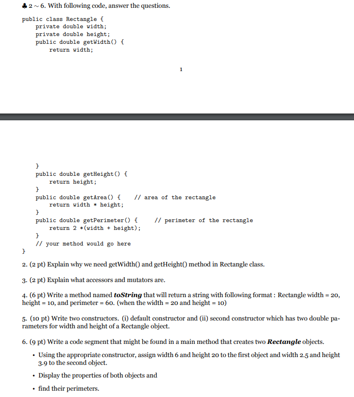 Solved 26. With following code, answer the questions. public | Chegg.com