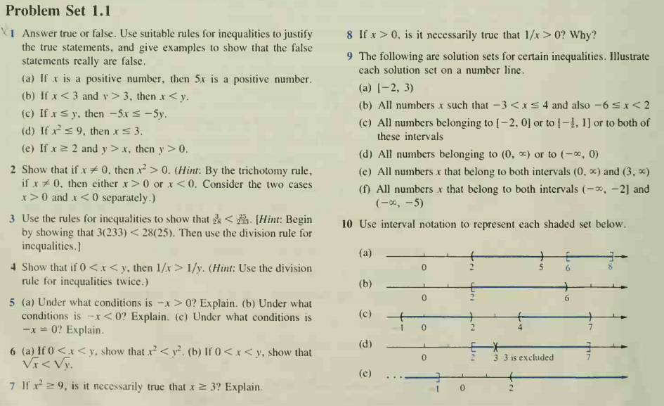 Solved Problem Set 1.1 1 Answer true or false. Use suitable | Chegg.com